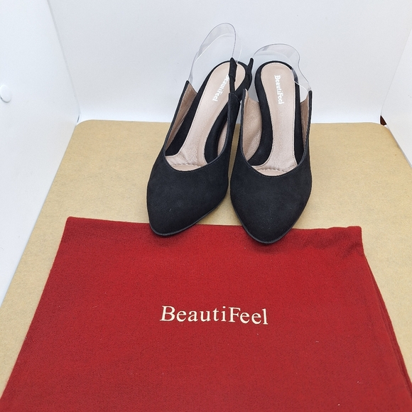 BeautiFeel | Shoes | Beautifeel Elegant Black Slingback Heels | Poshmark